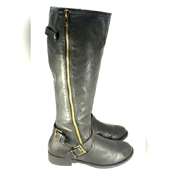 Brash | Shoes | Brash Black Faux Leather Western Style Side Zip Riding ...